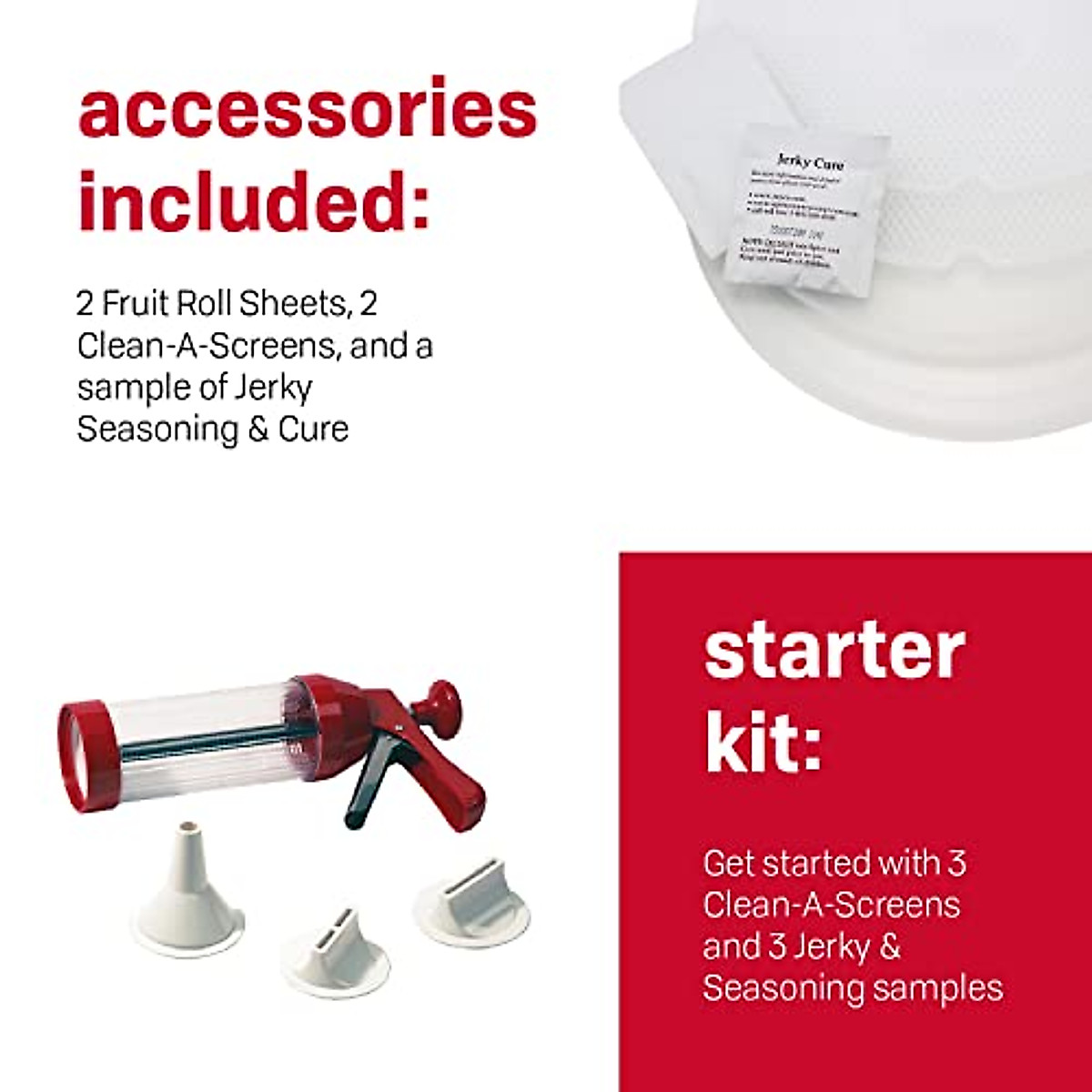 Nesco FD-61WHCK Snackmaster Encore Food Dehydrator with Jerky Gun Kit for Great Snacks and Jerky, 6 Trays, Gray