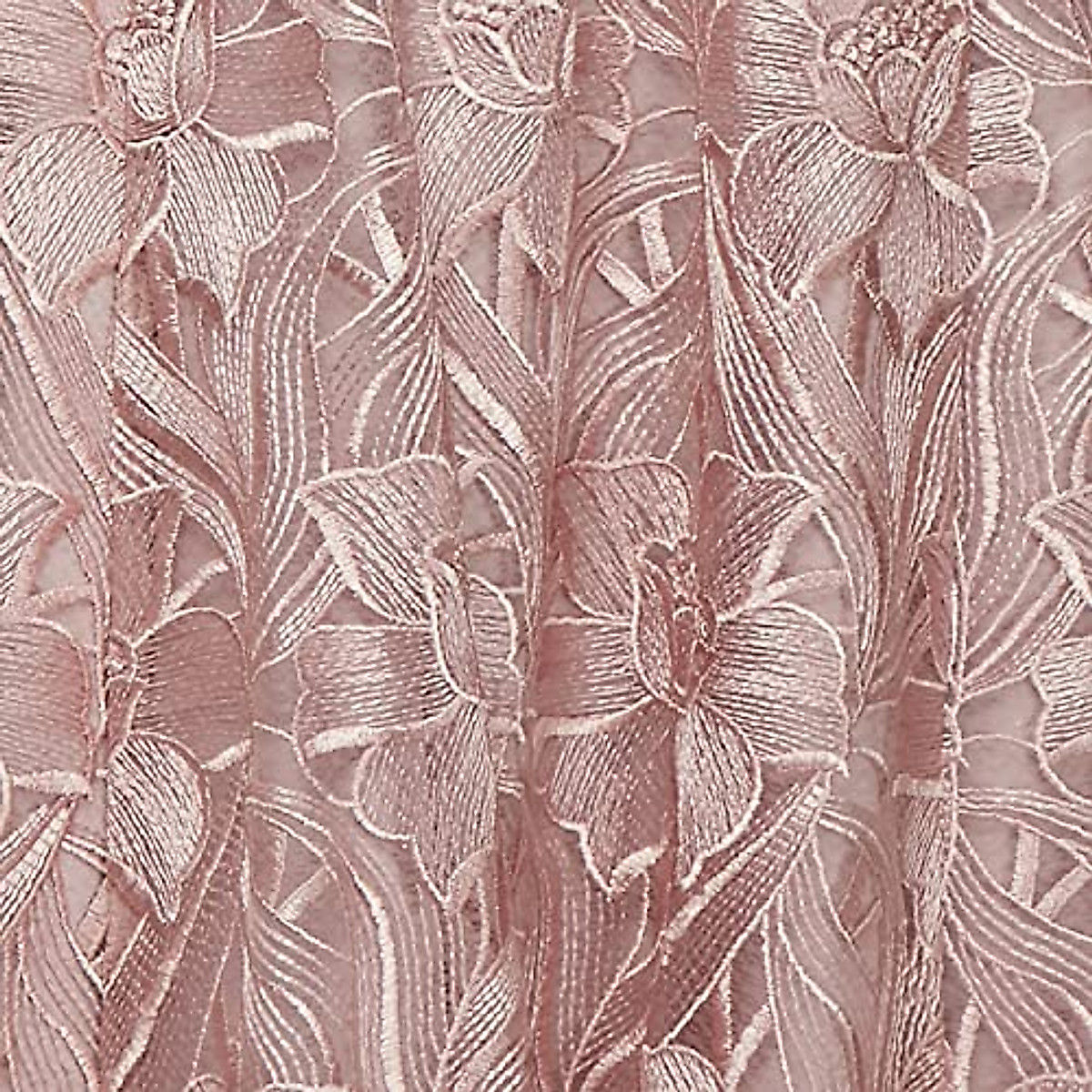 Alex Evenings Women's Tea Length Embroidered Cocktail Dress with Illusion Sleeves, Wedding Guest, Rose, 8