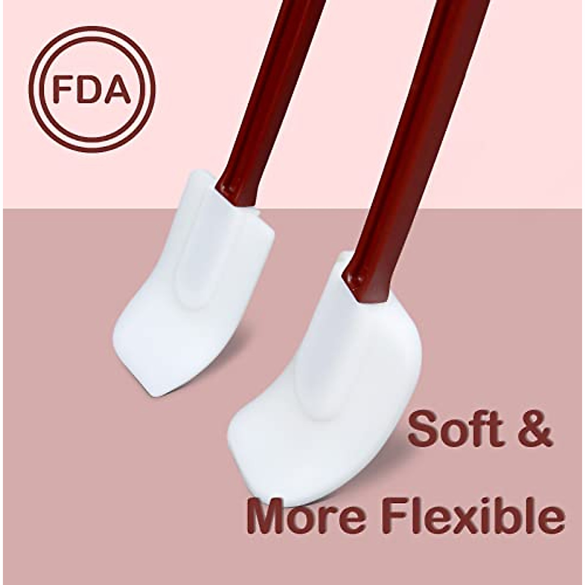 MYTASUY Silicone Spatulas Heat Resistant,Heavy Duty Rubber Spatulas Silicone Commercial , Commercial Silicone Spatulas Set for Kitchen Use, Silicone Cooking Utensils Sets of 2 (13.5 INCH)