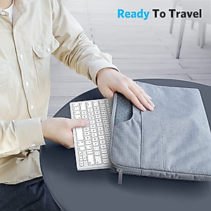 Emetok for iPad Keyboard [Aluminum Base, Big Keycap, Rechargeable], Portable Bluetooth 5.1 Keyboard for iPad 10th/9th/8th, iPad Pro 11/12.9, iPad Air/Mini/iPhone, Silver