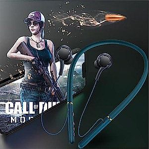 2023 New Stereo Bluetooth Headset V5.2 Wireless Bluetooth Earbuds Neckband Headset 24 Hours Continuous Play time with Microphone and Volume Remote - Black