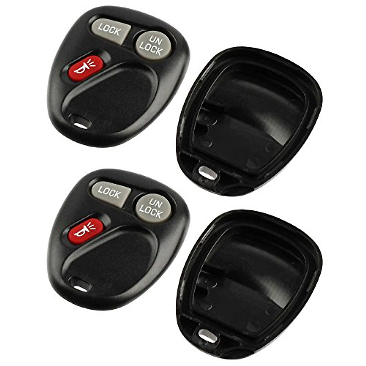 fits 15042968 15732803 Case Shell Key Fob Keyless Entry Remote Cadillac Escalade/Chevy Avalanche S10 Silverado Suburban Tahoe/GMC Sierra Sonoma Yukon 2001 2002, Set of 2
