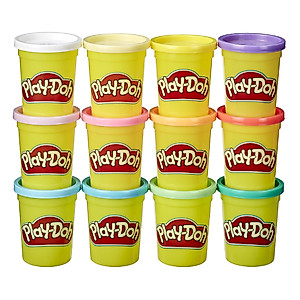 Play-Doh Pastel Colors Bulk 12-Pack of 4-Ounce Cans, Party Favors, Christmas Stocking Stuffers for Girls & Boys, Kids Arts & Crafts, Preschool Toys, Ages 2+