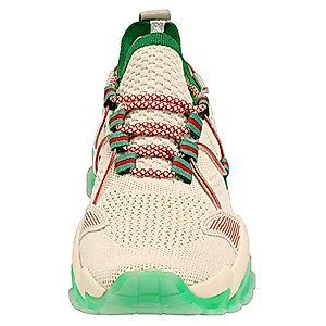 AMLANG Running Shoes Walking Sneakers Women - Tennis Shoes Slip on Mesh Lightweight Breathable Gym Shoes Apricot Size 10.5