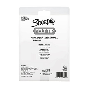 SHARPIE Pens, Felt Tip Pens, Fine Point (0.4mm), Assorted Colors, 24 Count