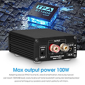 Nobsound 100W Subwoofer Digital Power Amplifier Audio Mini Amp (Black)