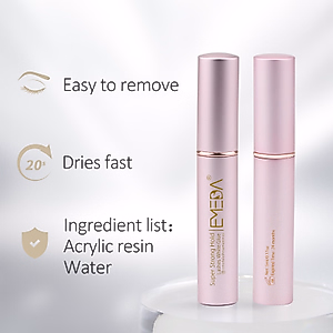 EMEDA False Eyelash Glue Super Strong Hold 24H Clear Glue Strong Hold Water Proof Formula No Irritation Latex Free Long Lasing Quick Dry Pegamento De Pestaas White Strip Eyelash Adhesive 5ml 0.17oz