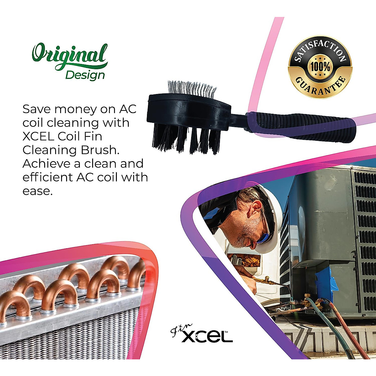 Next Generation Air Conditioner Evaporator Coil Fin Cleaning Brush V2 (Double-Sided) - By XCEL