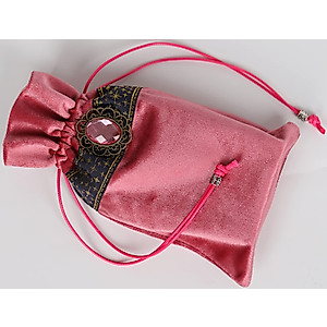 DOARLUO Tarot Bag Pouch Dice,Rune or Card Gift Bag,Drawstring Storage Bucket Bag 5" x 8" (Watermelon red)