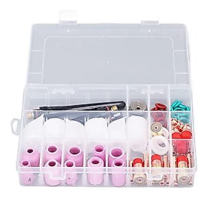 Welding Gun Accessories, Good Compatibility Replacement Parts Electrode Nozzles Kit Easy To Install Glass Cups Color O Rings for WP17 WP18 WP26 Welder