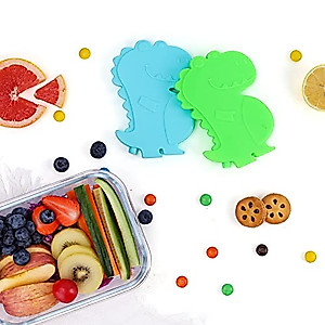 Cerbonny Reusable Ice Packs for Lunch Boxes, 4-Piece Set, Fun Dinosaur Shapes, Freezer Safe, Easy to Clean, Keeps Food and Drinks Cold