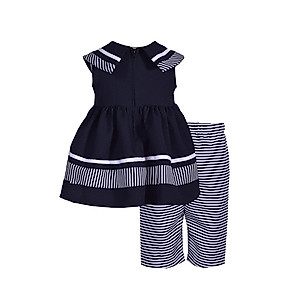 Bonnie Jean Girl's Nautical Sailor Outfit - for Baby, Infant and Toddler Girls, Navy White, 5