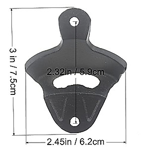 Luwanburg 6 PCS Black Cast Iron Beer Bottle Opener Wall Mounted Bottle Cap Opener Open Here for Man Cave Patio Bar
