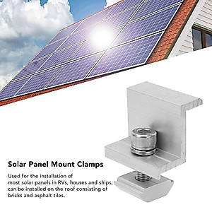 10PCS Solar Panel Mounting Z Brackets Solar Rail End Clamps Aluminum Alloy Pressing Block PV Panel Rail End Grounding Clamps for RVs Trailers Boats(35mm)