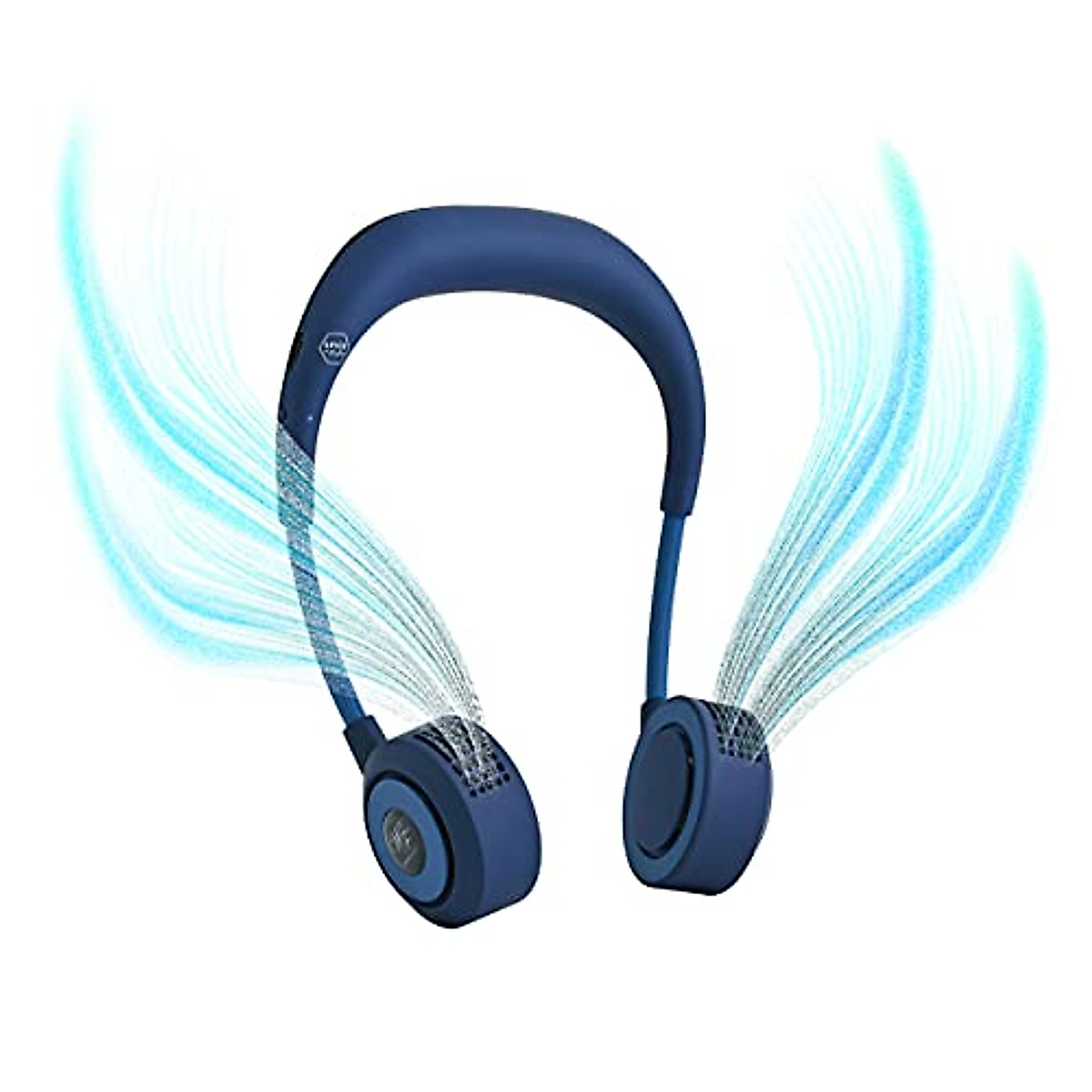 SPICE OF LIFE Bladeless Neck Fan - W Fan Blade Free 2.1, Navy - USB Rechargeable Battery, 2 to 5 Hour Life, Flexible Arms, 5 Speed Settings, Stimulating Breeze Helps Prevent Sleepiness While Driving