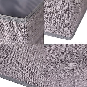 TENABORT 5 Pack Large Foldable Closet Storage Bins with Handle, Fabric Storage Organizer Cube Colth Containers Linen Box Shelf Baskets for Clothes Clothing Shelves Wardrobe Home Office