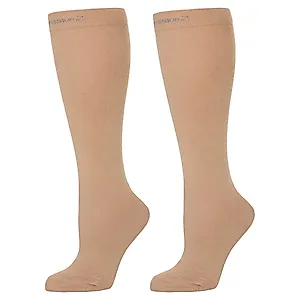 CompressionZ Compression Socks For Men & Women - 30 40 mmHG Graduated Medical Compression - Travel, Edema - Swelling in Feet & Legs - S, Nude