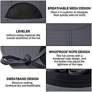 6 Pack Mens Sun Hats with UV Protection Waterproof Wide Brim Bucket Safari Hat for Men Women Foldable Sun Hats for Fishing Hiking Garden Safari Camping, 6 Colors