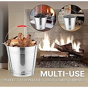 Skywin Metal Can with Lid - Durable 4 Gallon Metal Bucket with Lid for Heavy Loads - Environment-Friendly Metal Trash Can with Lid Outdoor, Safe Alternative to Plastic (2)