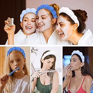 ACO-UINT 3 Pack Spa Terry Cloth Headbands - Puffy Hair Bands for Skincare, Makeup, and Face Washing