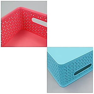 Anbers Plastic Storage Baskets for Organizing, Classroom Baskets, Set of 4