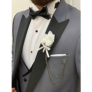 HUUTOE Red Suit Men Red Tuxedo for Men Wedding Mens Tuxedo Suit Set Tuxedo Suits for Men Tuxedo Size M