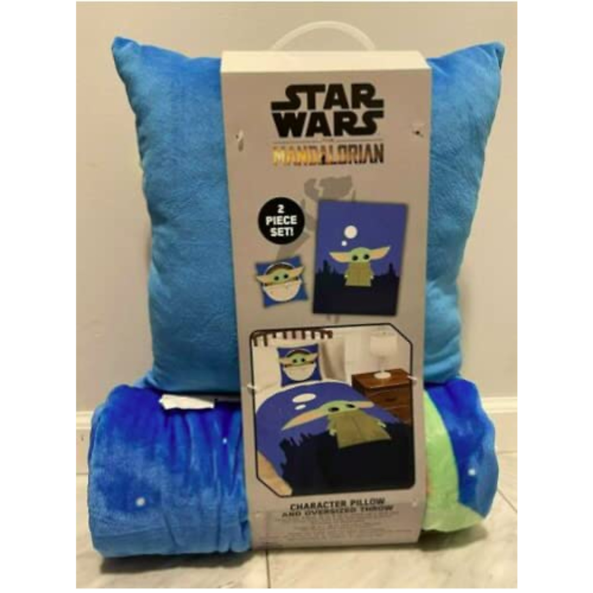 StWars Star Wars Mandalorian The Child Character Pillow and Oversized Throw