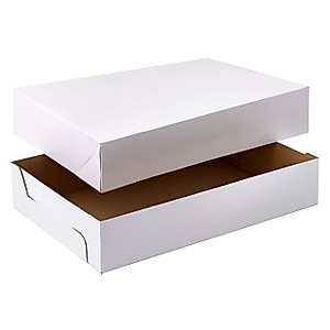 2 Count (12 total) 19” x 14” White Paper Cake Boxes - Fits 18" x 12" Sheet Cakes or 24 Cupcakes - Bulk 6 Pack