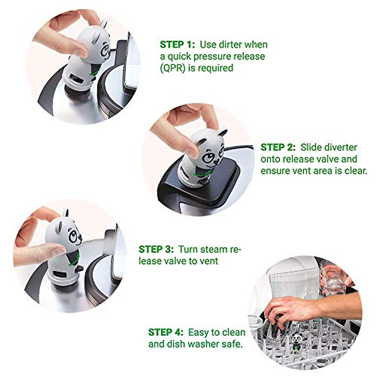 Pressure Release Diverter for Instant Pot, Sumille Silicone IP Steam Diverter Pressure Cookers Valve Accessory Compatible with Instapot Ultra, Smart, DUO, Duo Plus (Panda)