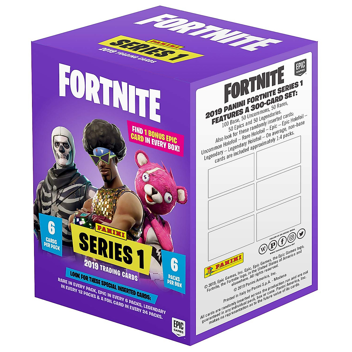 Panini Fortnite Series 1 Trading Cards - Blaster Box, 37 Trading Cards, Includes One Epic Cards with Impressive Optical Effects