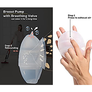 Manual Wearable Breast Pump for Breastfeeding(2Pcs)︱Hands Free, Kick-Proof︱Leakproof with Sealed Flange︱Comfortable for Long Wear︱Replace Nursing Pad︱Small and Easy to Carry