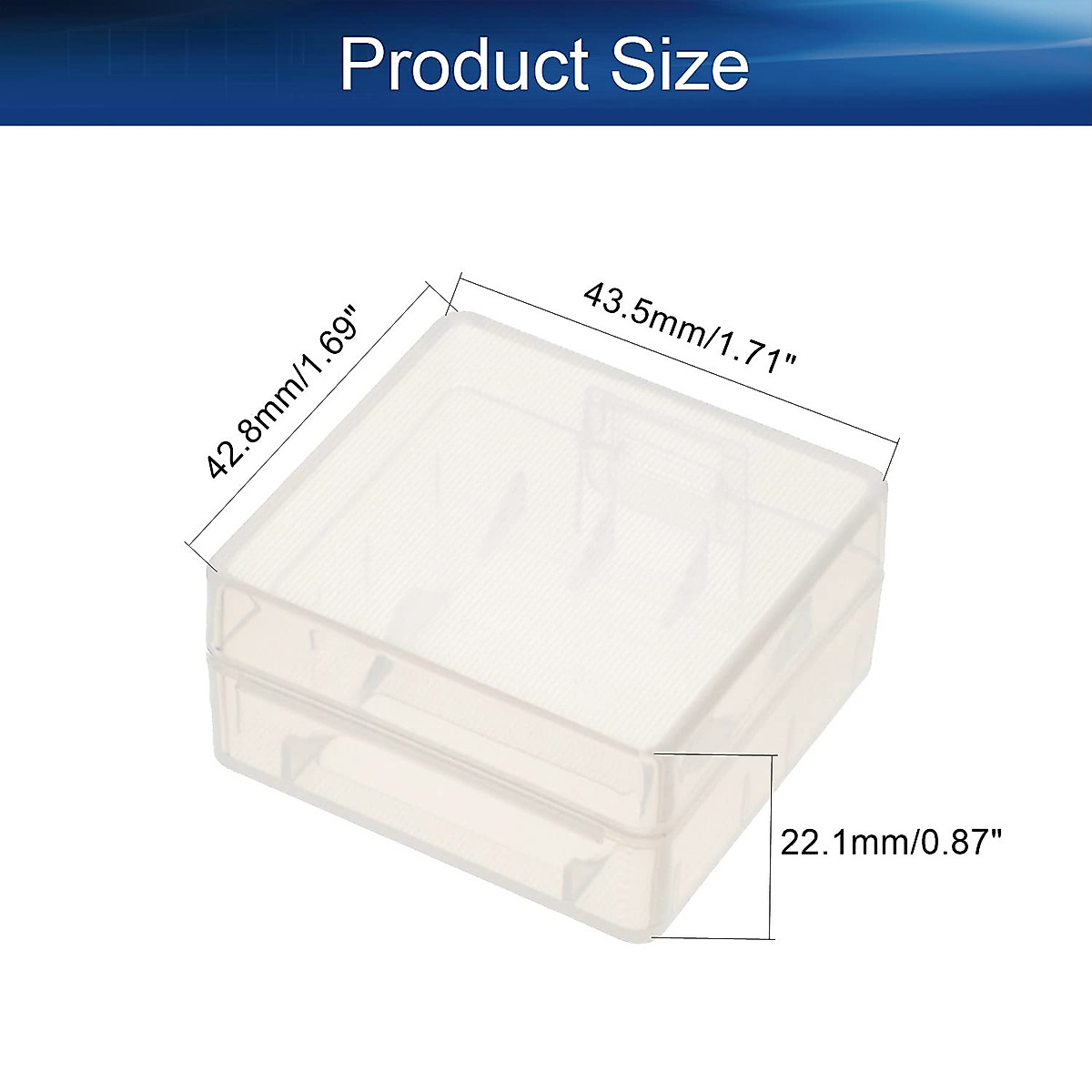 Heyiarbeit Battery Storage Case Holder Box for 2 18350 Batteries, Clear Color (5 Pack)