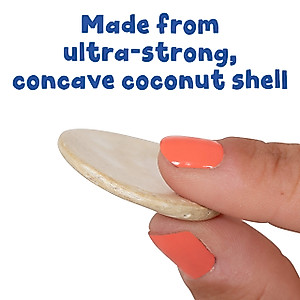 READY 2 LEARN Coconut Letters - Uppercase - Set of 52 - Natural, Hand Made Counters for Kids - Use for Crafts and Spelling Activities