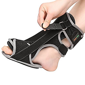 HOOMTREE Plantar Fasciitis Night Splint,Adjustable Foot Orthotic Brace,Foot Brace with Support Plate,Day&Night Foot Drop Brace Support for Plantar Fasciitis Achilles Tendonitis Heel Spurs Pain Relief