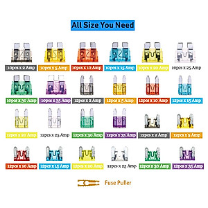 Winlyn 272pcs - Car Blade Fuses Assortment Kit, Automotive Fuses - Standard & Mini & Low Profile Mini (2A/ 5A/ 10A/ 15A/ 20A/ 25A/ 30A/ 35A), Car Boat Truck SUV Automotive Replacement Fuses