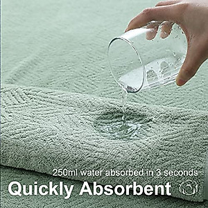 Bath Towels Set, 2 Oversized Large Towels/2 Hand Towels/4 Washcloths,600 GSM Green Towels Bathroom Sets, Quick Dry Towel Super Soft Absorbent Shower Towels Luxury Towel Set Hotel Spa Towel (8 Pack)