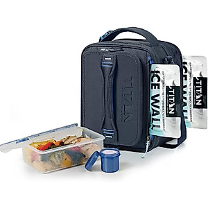 Titan by Arctic Zone Expandable Lunch Box (Navy Blue/Royal Blue), Small