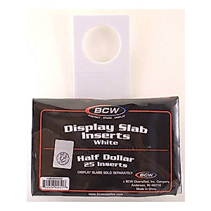 BCW Half Dollar Display Slab Inserts - 25 pk
