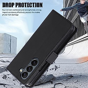 Cellphone Flip Case Kickstand Case for Samsung Galaxy Z Fold 5 5G Case,Premium PU Leather Wallet Case with Card Holder,Magnetic Closure Shockproof Case Full Body Protection Phone Cover Case Protective