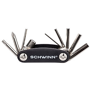 Schwinn 9 in 1 Multi-Purpose Tool Kit for Bikes, Compact and Convenient Design, Hex Wrenches, Phillips Screwdriver, and T25 Torx wrench