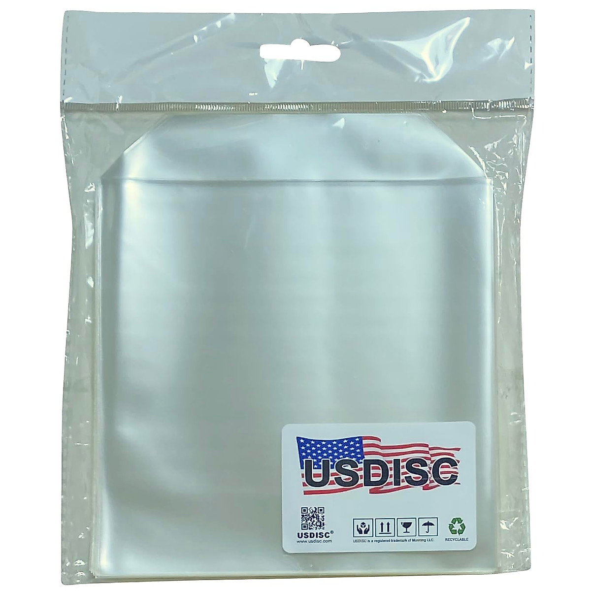 USDISC Storage Pockets 6.25 x 6.25, Flap, 4mil Stamp, Die & Stencil, Clear, Pack of 50