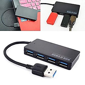 Lysee Plug & Connectors - USB 3.0 Hub 4 Port USB Hub 5Gbps Super-Speed USB Splitter Adapter Computer Periphearls for PC Laptop Notebook 1 - (Color: White)