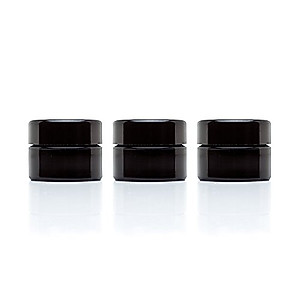 Infinity Jars 10 ml (.34 fl oz) Black Ultraviolet Glass Screw Top Jar 3-Pack