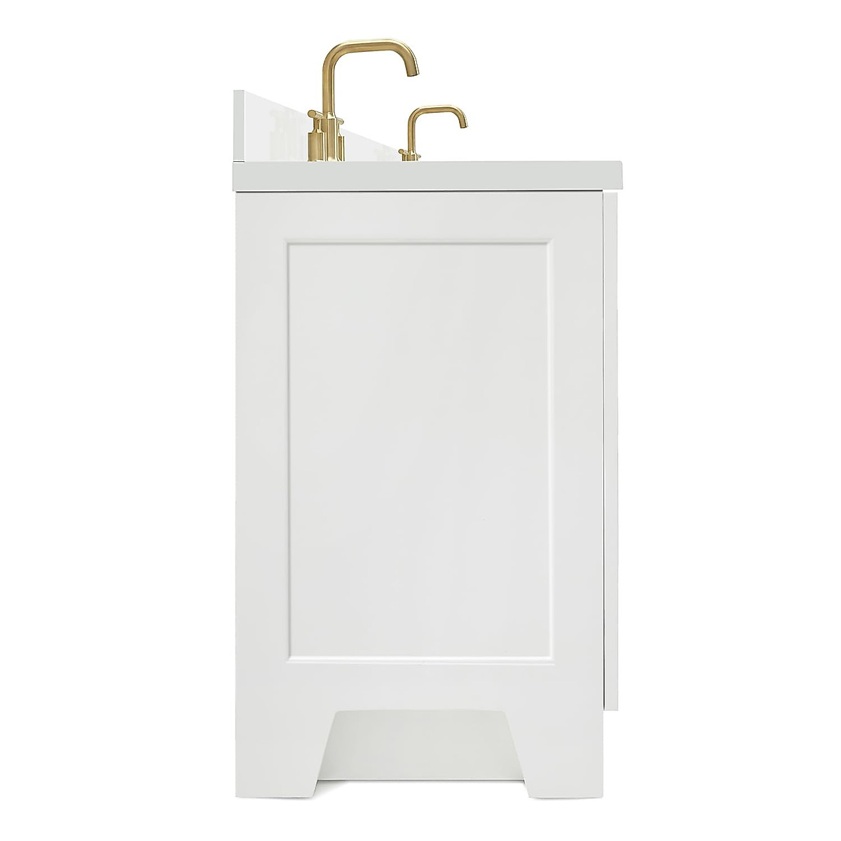 ARIEL Taylor 67 Inch Double Rectangle Sink Vanity with White Quartz Countertop W/1.5" Edge in White