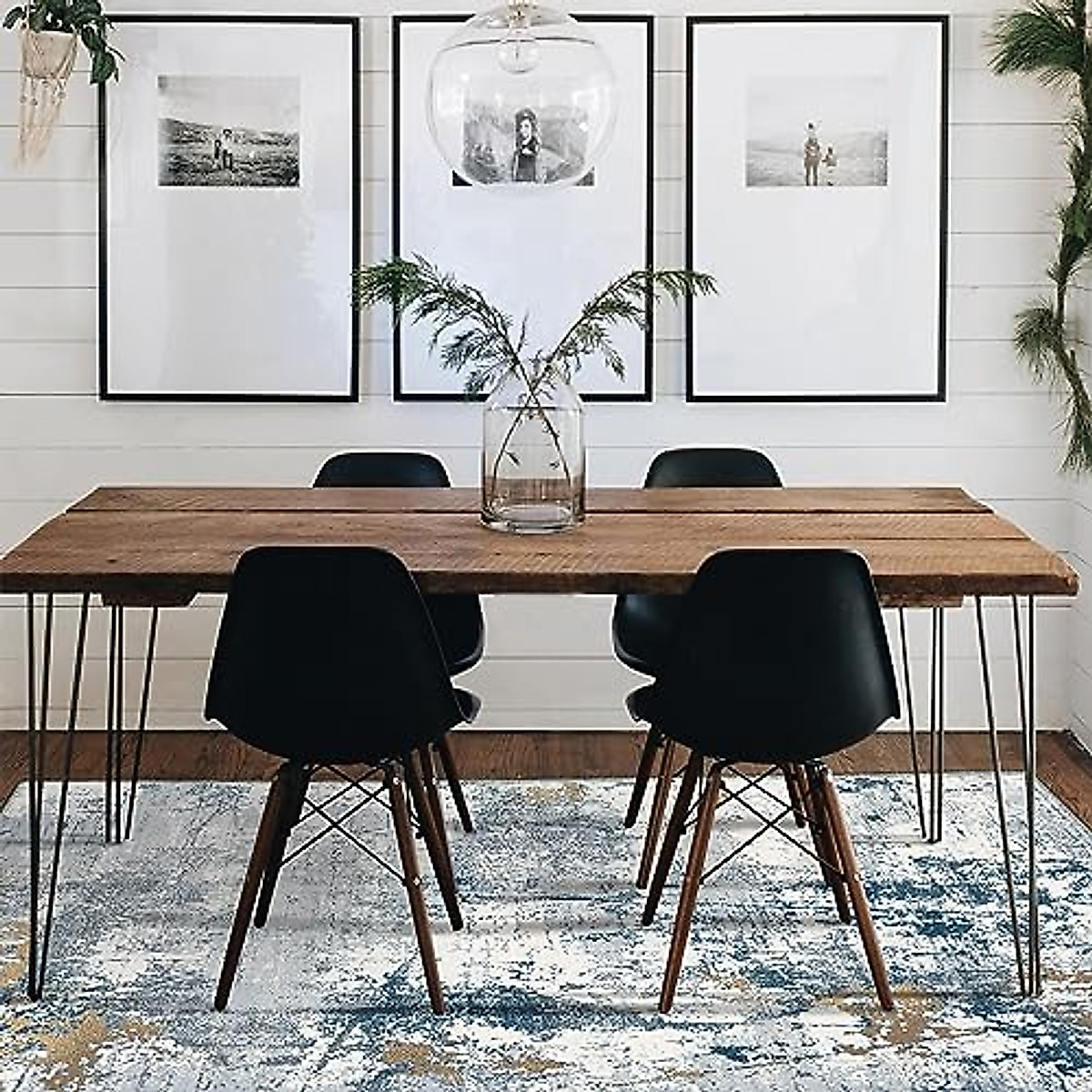 QD-Udreamy 5x7 Area Rugs, Machine Washable Rug 5' x 7', Ultra-Thin Abstract Modern Area Rug Stain Resistant Anti Slip Backing Rugs for Living Room Bedroom