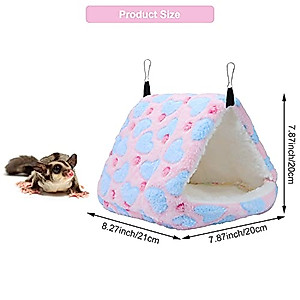 Litewoo Sugar Glider Sleeping Pouch Small Animal Hammock, Hanging Bed Warm Cotton Nest for Rat Hamster Gerbil Sugar Glider Chinchilla Squirrel Guinea Pig (Large Pink)