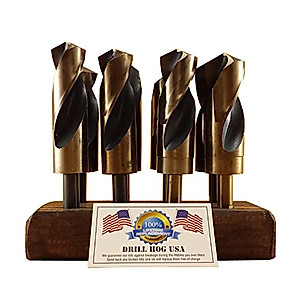 Drill Hog Jumbo Silver Deming Drill Bit Set HI-Molybdenum M7 1-1/16" to 1-1/2"