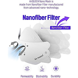 [30 Pack] Air-Queen Nano-Mask | White | Nanofiber Filter | Ultra Thin | 3-Layer Face Mask for Adults | Individually Packed (30 Pack, White)