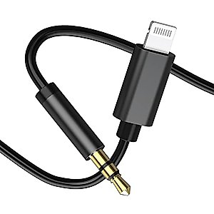 Lightning to 3.5mm Audio Cable 3.3FT, [ MFi Certified] iPhone AUX Cord for Car Stereo,Speaker,Home Stereo,Headphone, for iPhone 14/ 14 Pro/ 13/ 13 Pro/ 12/ 12 Pro/ 11 /X/ XS/ XR/ 8/ 7/ iPad-Black