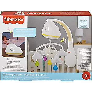 Fisher-Price Sound Machine Calming Clouds Mobile & Soother Convertible Crib to Tabletop with Music & Lights for Newborn to Toddler